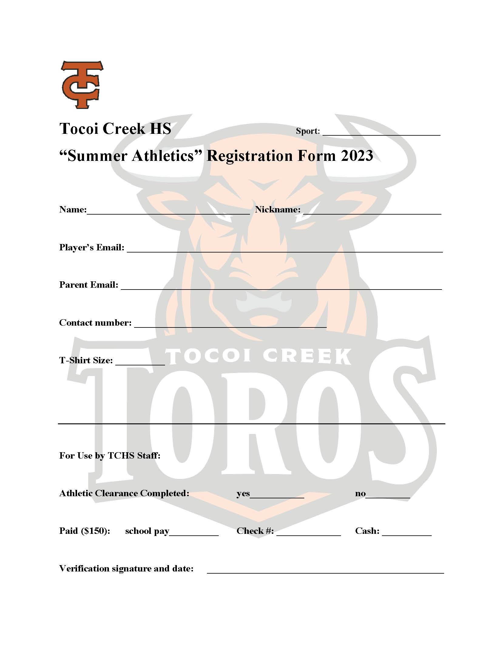 Toros Summer Athletics – Athletics