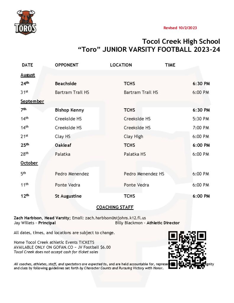 Football – Tocoi Creek High School